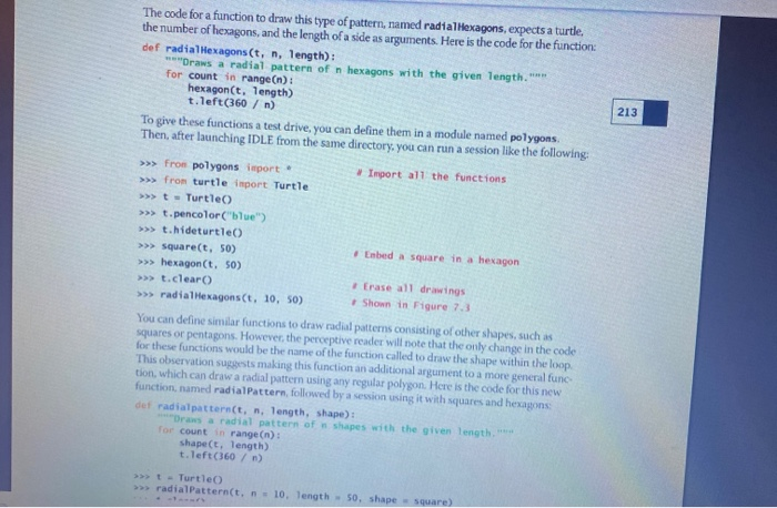 Solved 213 The code for a function to draw this type of | Chegg.com