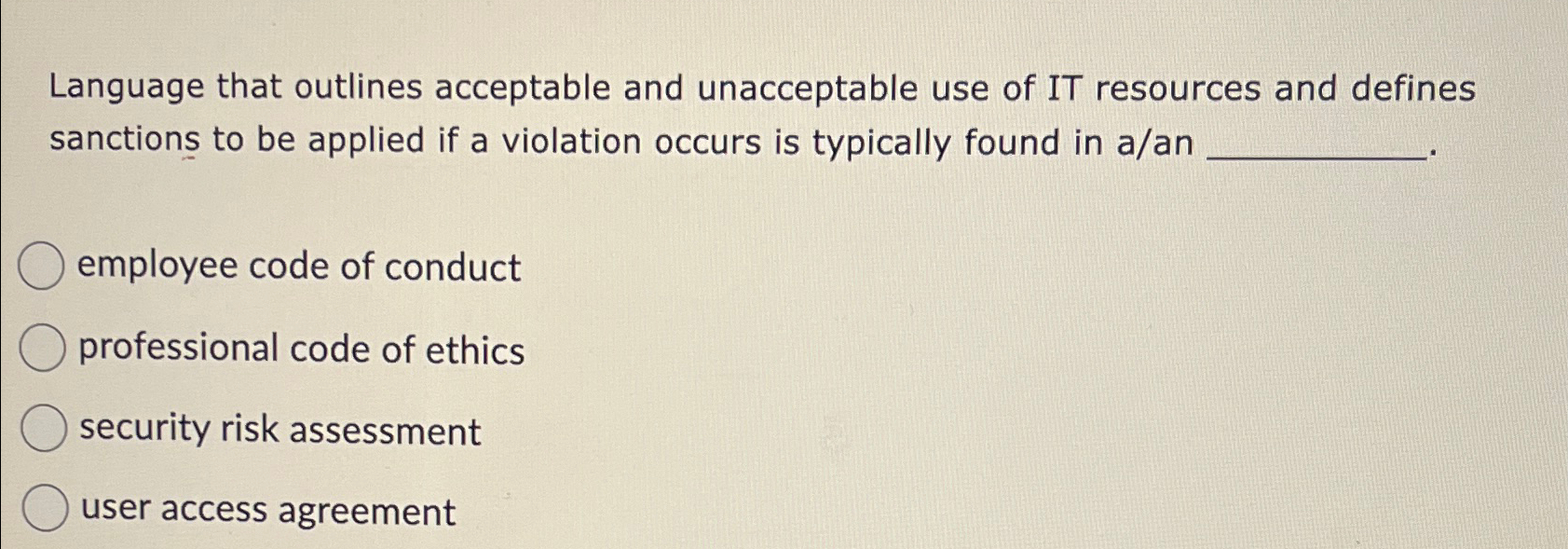 Solved Language that outlines acceptable and unacceptable | Chegg.com