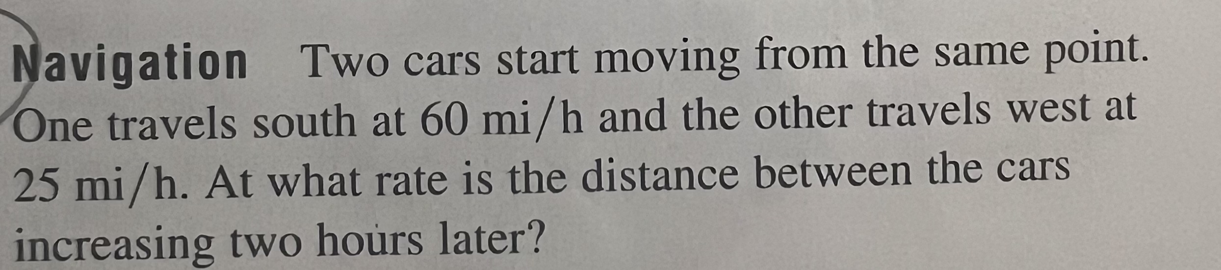 Solved Navigation Two cars start moving from the same point. | Chegg.com