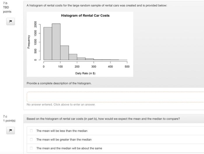 Solved The data set rentalCars contains information on a | Chegg.com