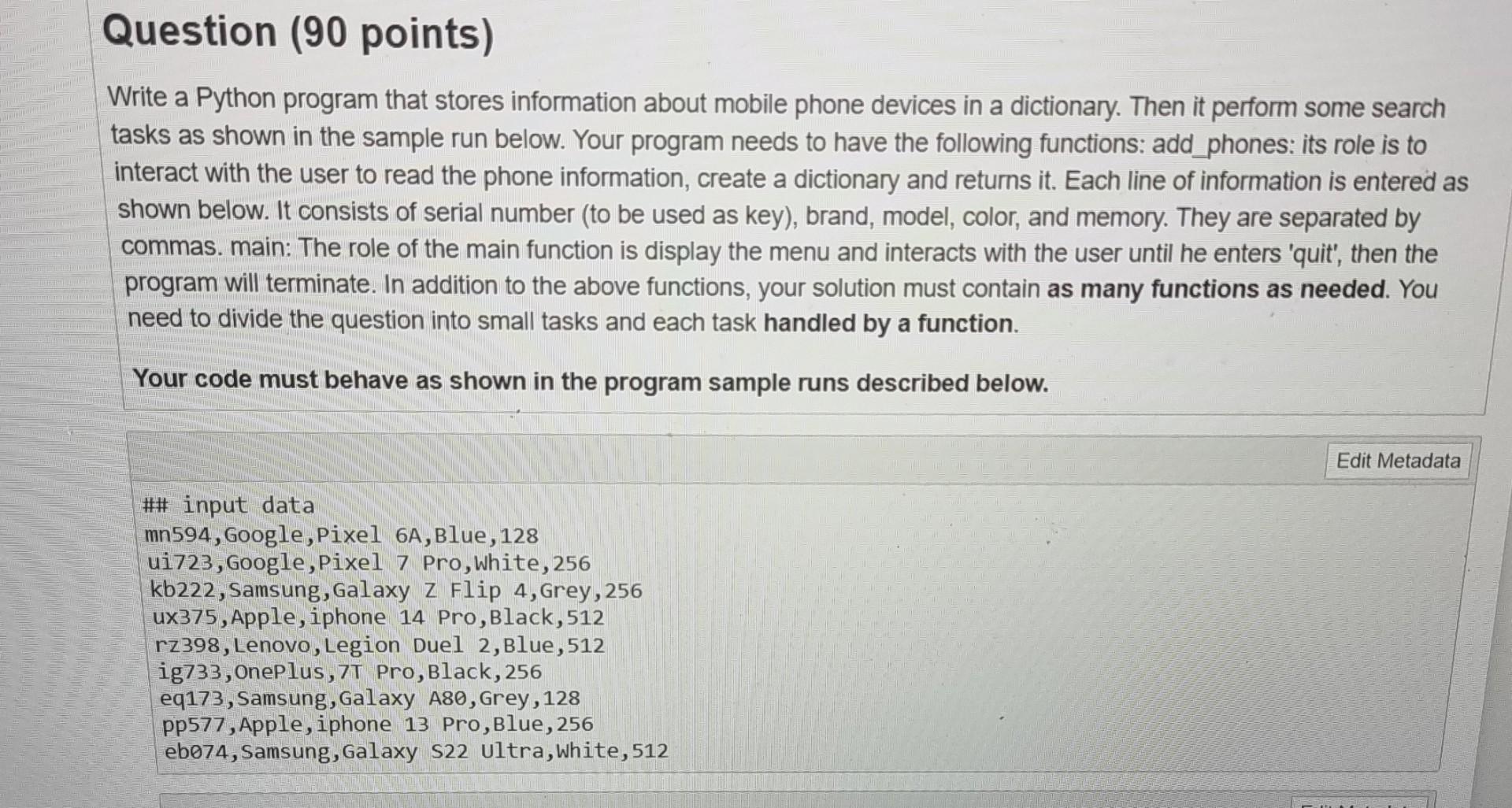 Solved In python write comments on each step(#this function | Chegg.com