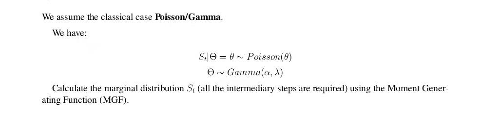 Solved We assume the classical case Poisson/Gamma. We have: | Chegg.com