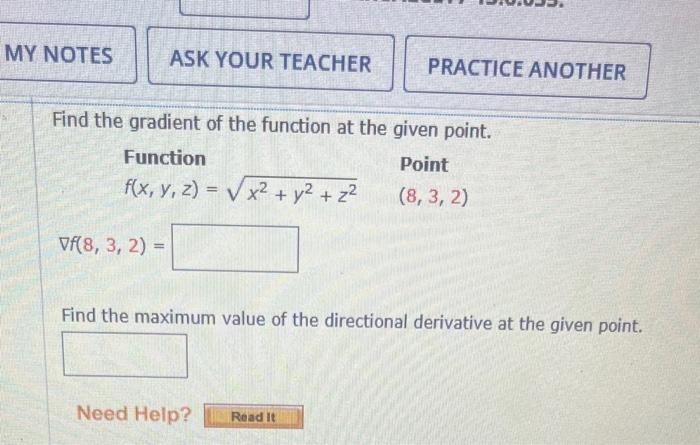 Solved Use the gradient to find the directional derivative | Chegg.com