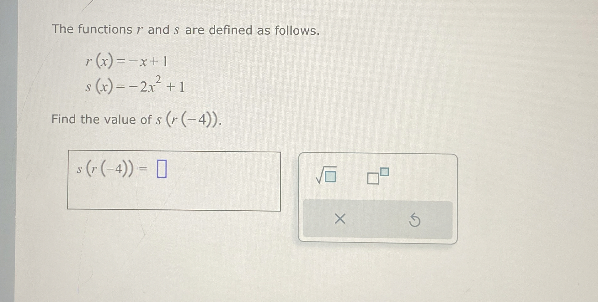Solved The functions r ﻿and s ﻿are defined as | Chegg.com