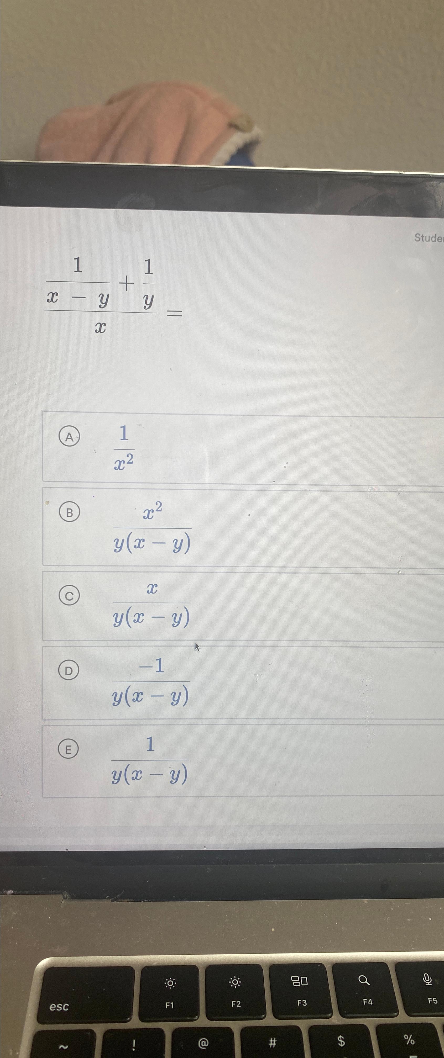 Solved 1x-y+1yx=1x2x2y(x-y)xy(x-y)(D) -1y(x-y)1y(x-y) | Chegg.com