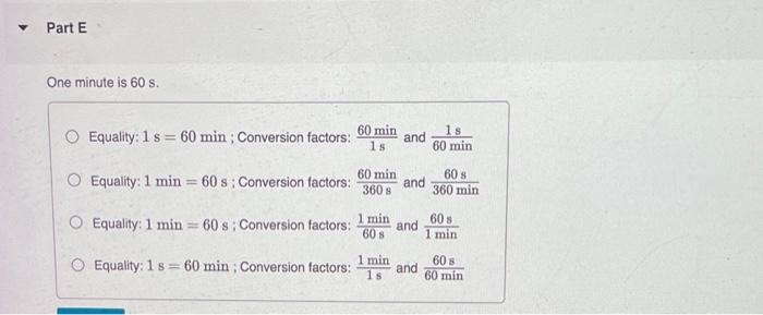 Solved Identify the equality and two conversion factors for | Chegg.com