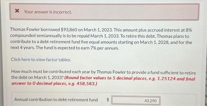 Solved Thomas Fowler borrowed $93,860 on March 1, 2023. This | Chegg.com