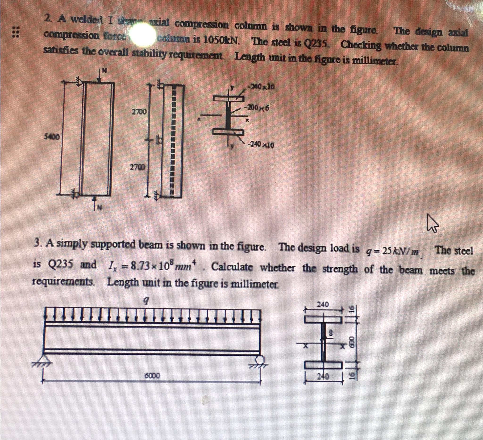 Solved A weldel I stap axial compression column is thown in | Chegg.com
