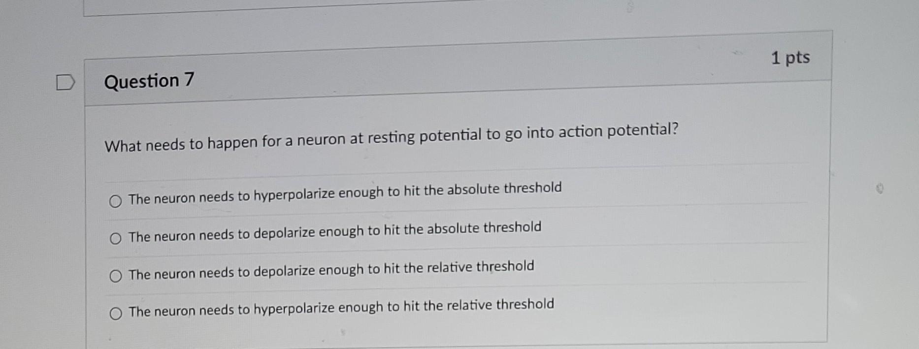 Solved What needs to happen for a neuron at resting | Chegg.com Solved What needs to happen for a neuron at resting | Chegg.com