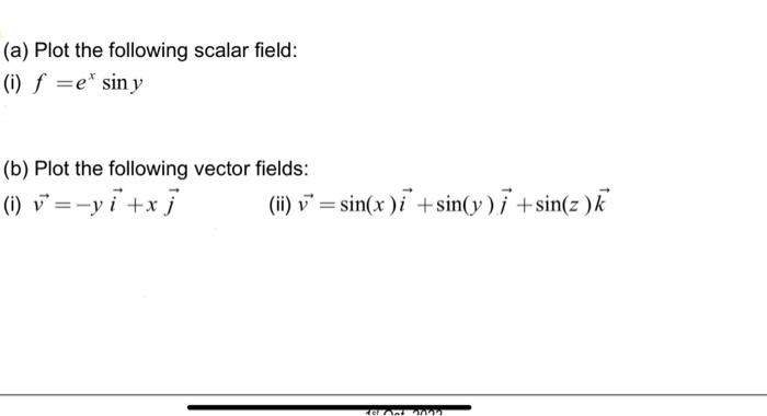 Solved (a) Plot the following scalar field: (i) f=exsiny (b) | Chegg.com