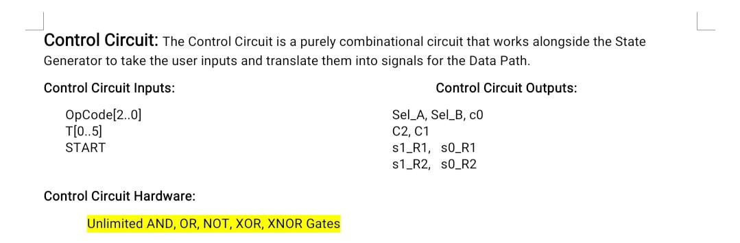 OpCode Control Circuit Truth Table: (The add | Chegg.com