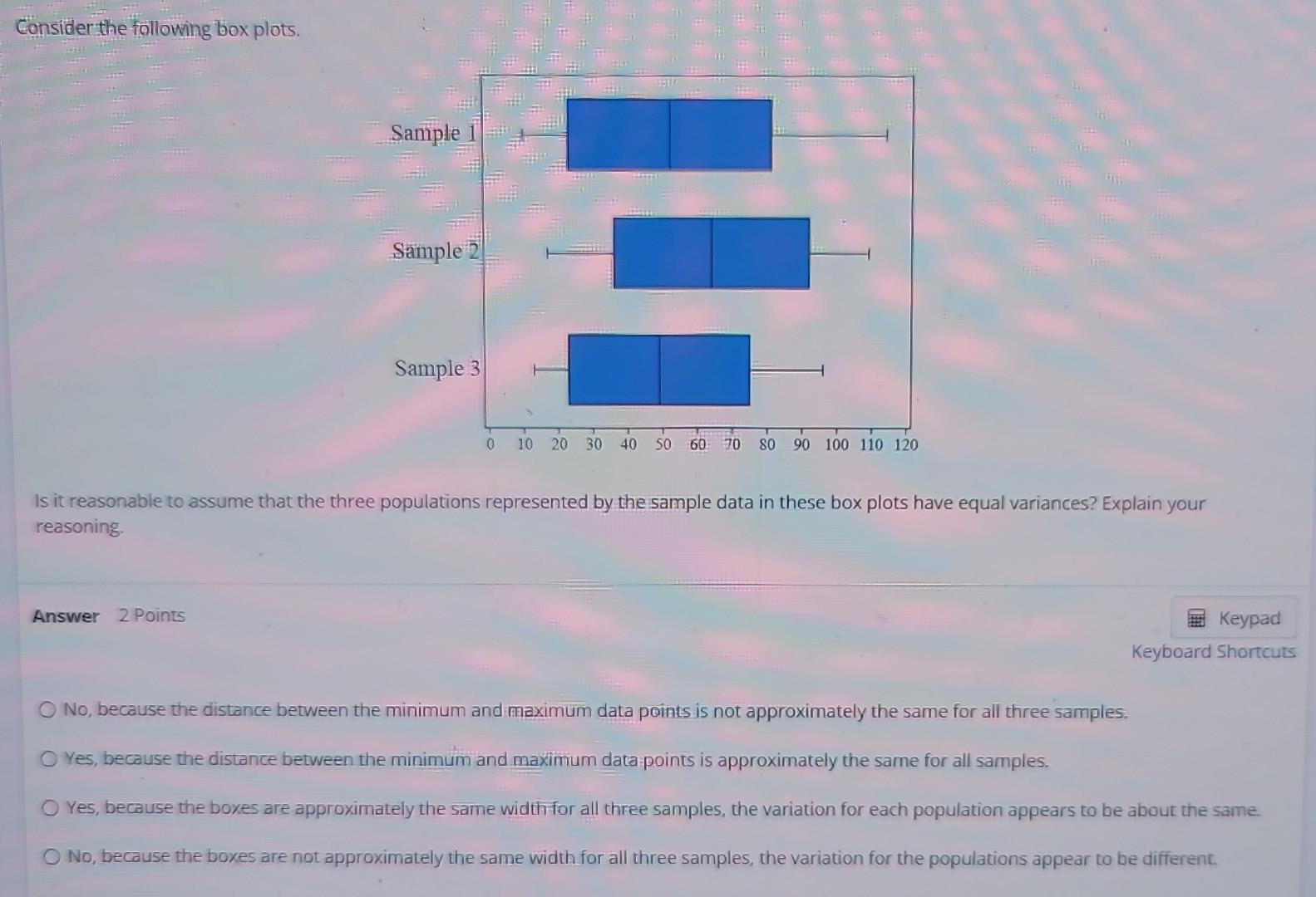 Solved Consider the following box plots. Is it reasonable to | Chegg.com