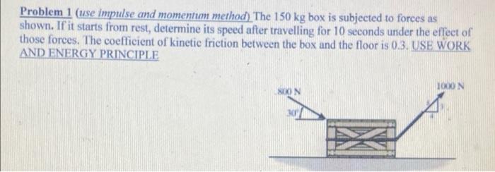 Solved Problem 1 (use impulse and momentum method) The 150 | Chegg.com