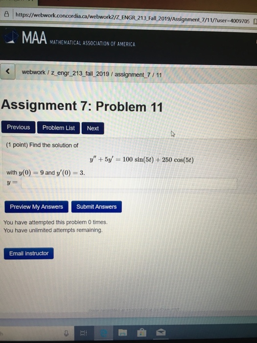 Solved 8 https://webwork.concordia.ca/webwork2/Z ENGR 213 | Chegg.com