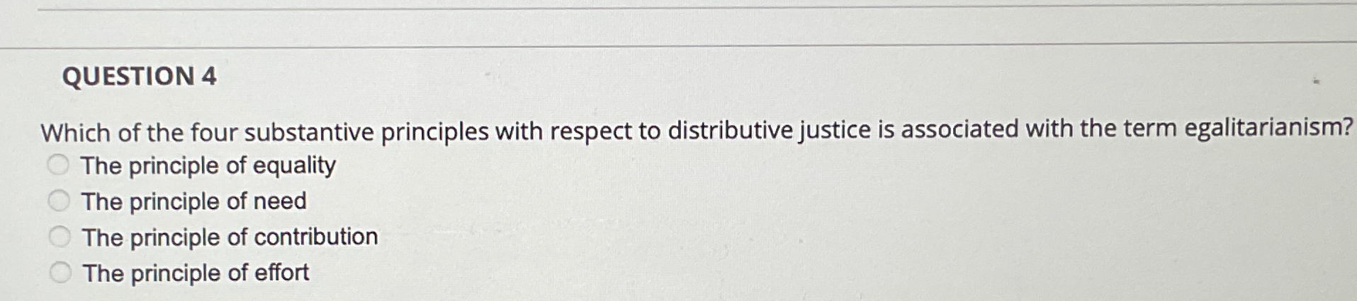 Solved QUESTION 4Which of the four substantive principles | Chegg.com