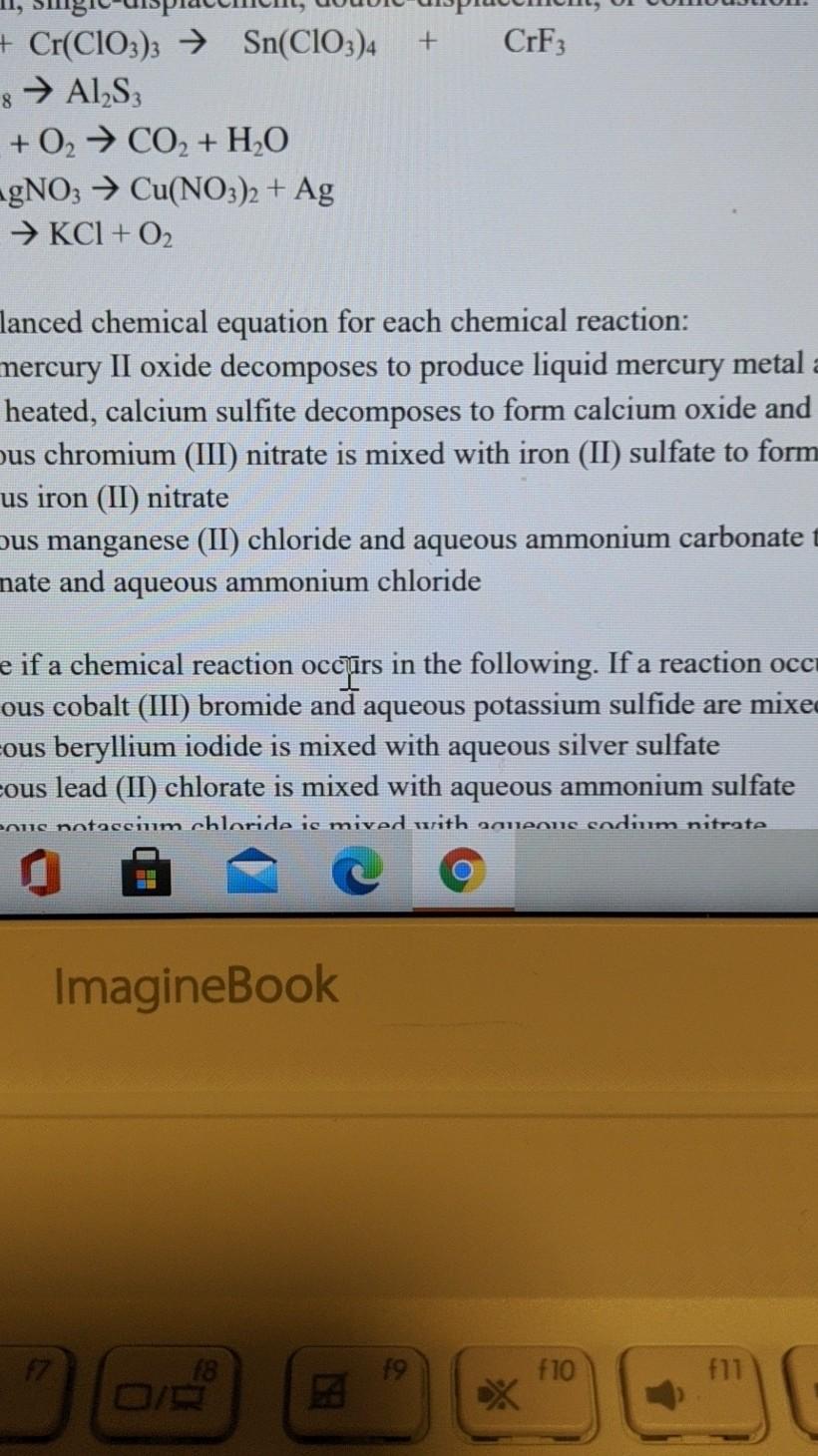 + CrF3 + Cr(ClO3)3 + Sn(ClO3)4 8 → ALS + O2 → CO2 + | Chegg.com