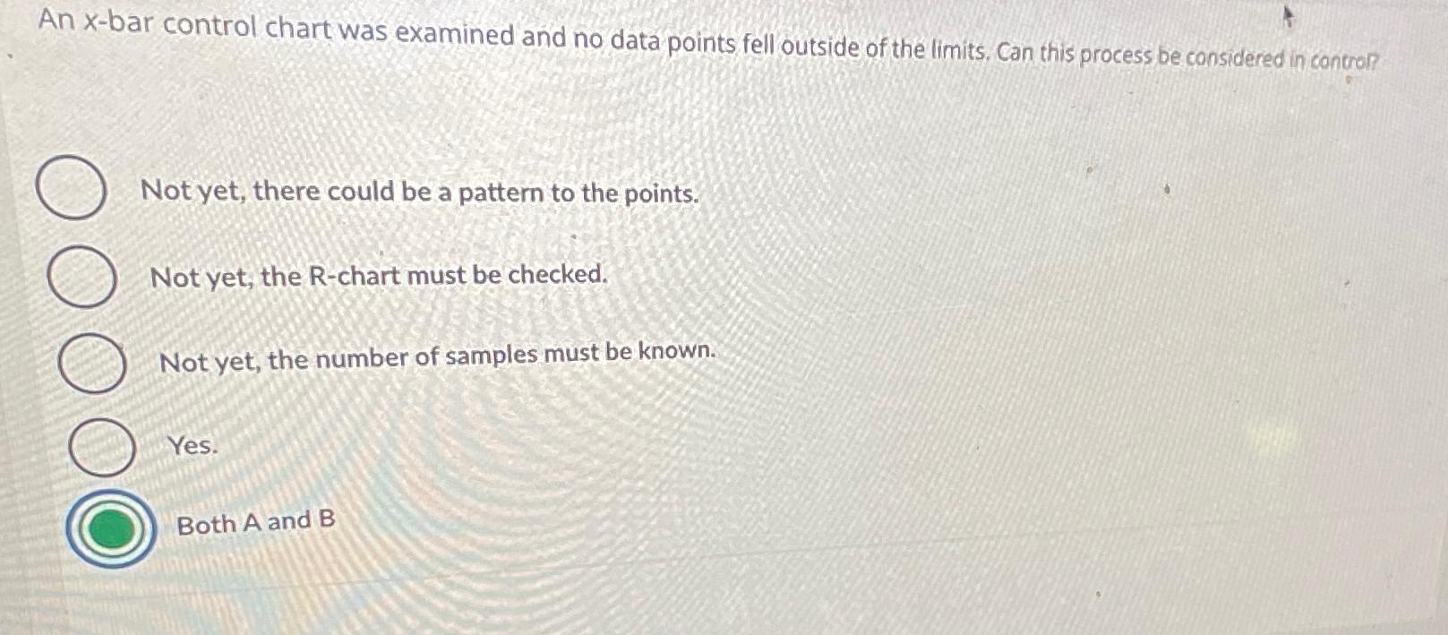 Solved An x-bar control chart was examined and no data | Chegg.com
