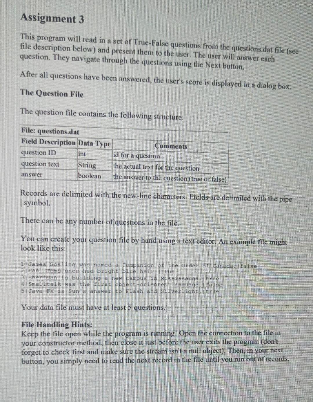 Solved Assignment 3 This program will read in a set of | Chegg.com