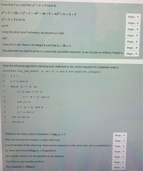 Solved Prove that if n is odd then ma +5 = 2 (mod 4). m2 +5 | Chegg.com