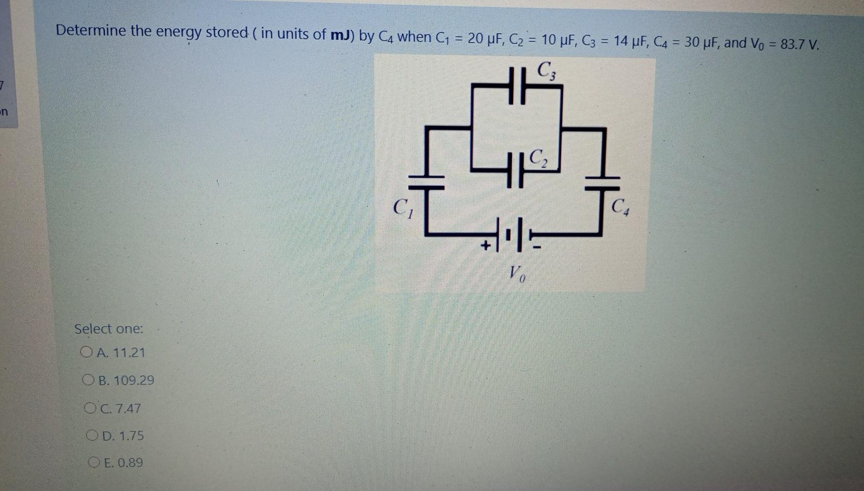 Solved Determine the energy stored ( in units of mJ) by C4 | Chegg.com