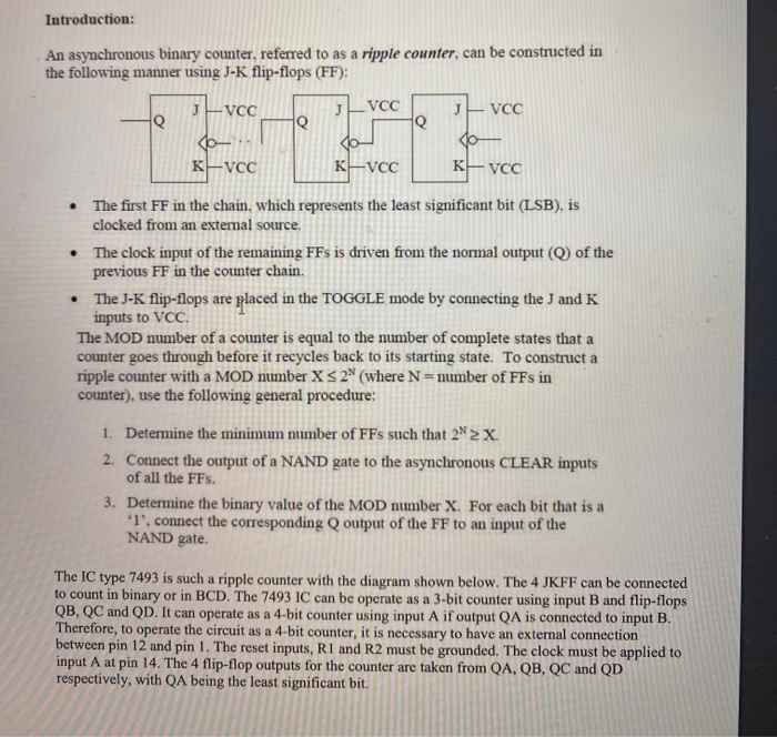 Solved Using the ripple counter introduced in the first 2 | Chegg.com