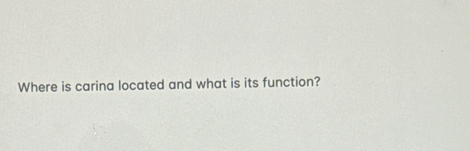 Solved Where is carina located and what is its function? | Chegg.com