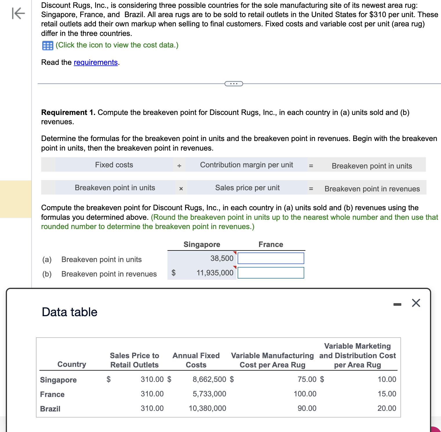 Solved Discount Rugs, Inc., is considering three possible | Chegg.com