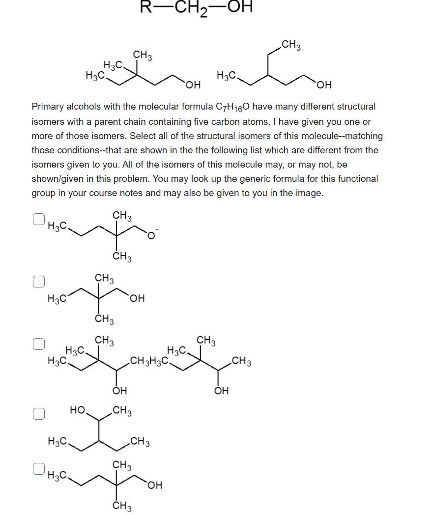 Solved \( \mathrm{R}-\mathrm{CH}_{2}-\mathrm{OH} \)Primary | Chegg.com