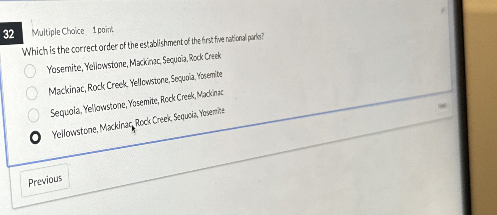 Solved 32Multiple Choice1 ﻿pointWhich is the correct order | Chegg.com