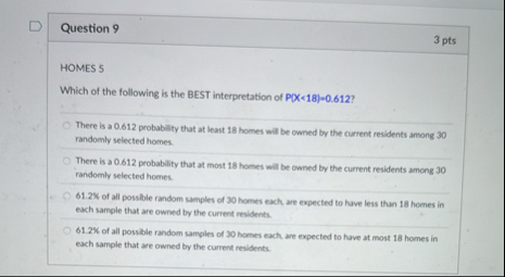 Solved Question 93 ﻿ptsHOMES 5Which of the following is the | Chegg.com