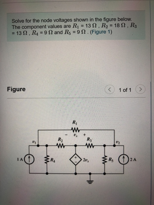 Solved Solve for the node voltages shown in the figure | Chegg.com