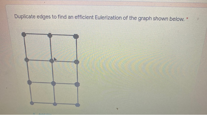 Solved Duplicate edges to find an efficient Eulerization of | Chegg.com