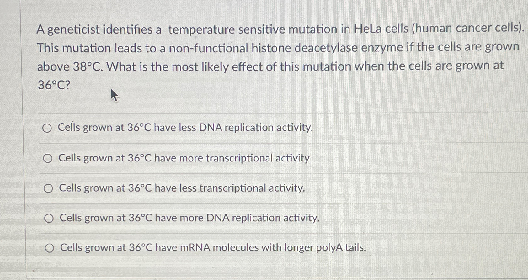 Solved A geneticist identifies a temperature sensitive | Chegg.com