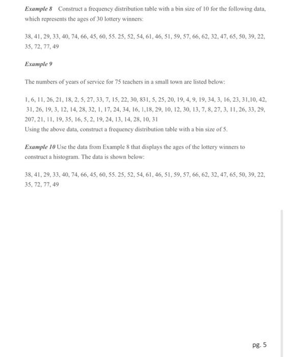 Solved Notes and Problems (Describing data using Graphs) Pie | Chegg.com