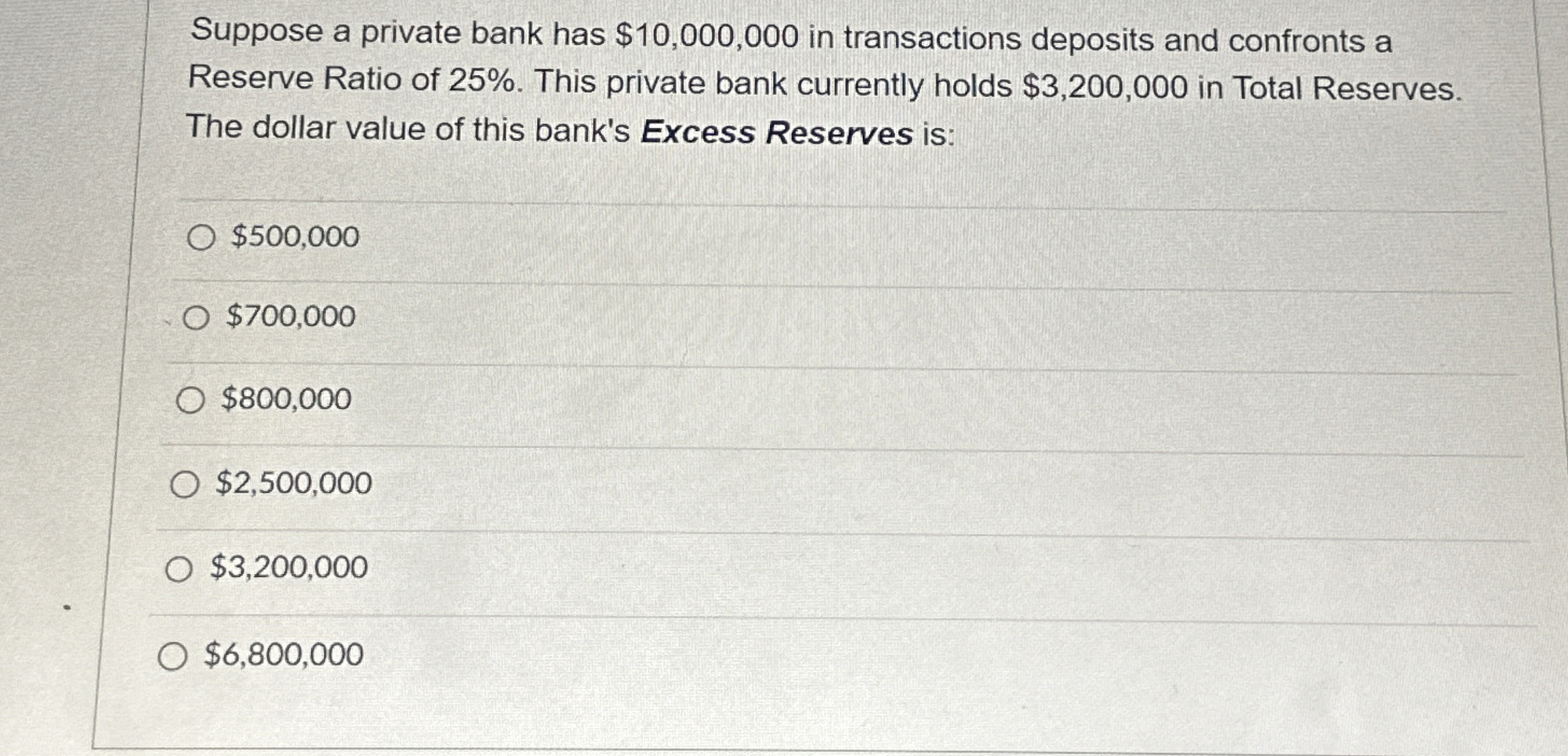 Solved Suppose a private bank has $10,000,000 ﻿in | Chegg.com