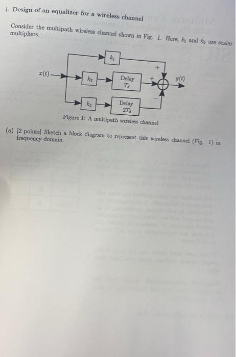 Solved 1. Design of an equalizer for a wireless channel | Chegg.com