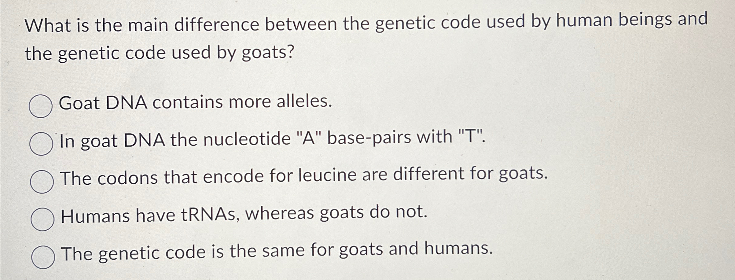 Solved What is the main difference between the genetic code | Chegg.com