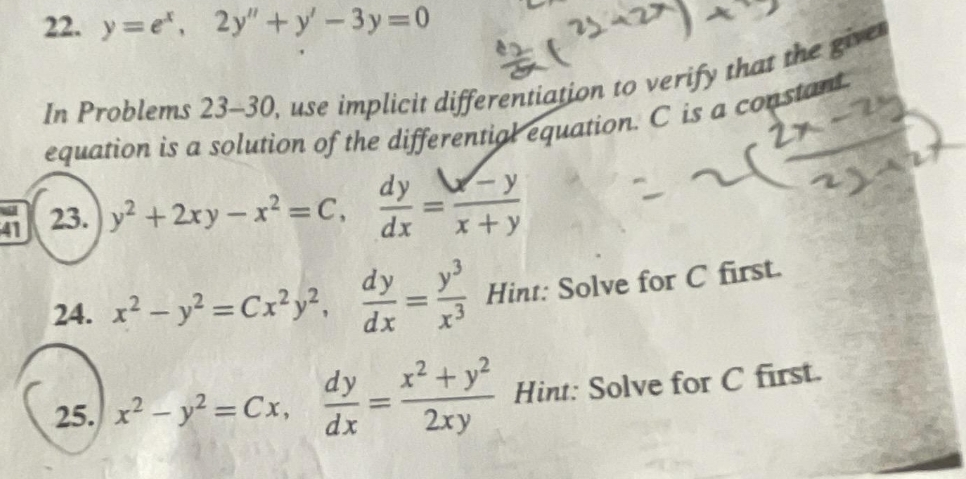 Use implicit differentiation to verify that the | Chegg.com