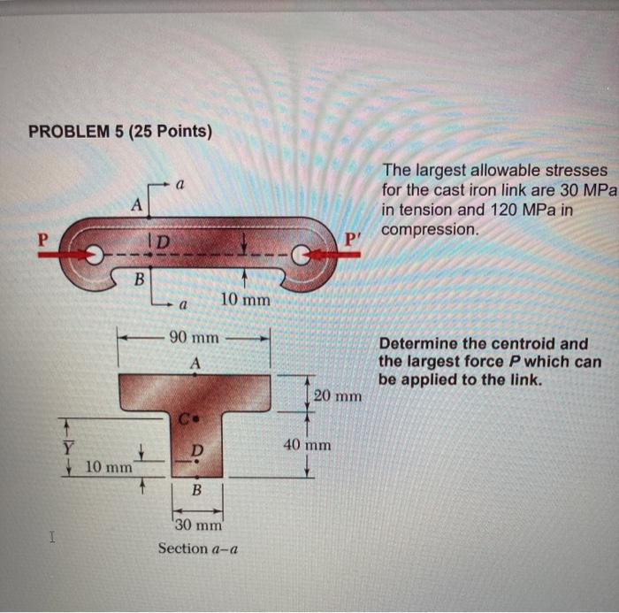 Solved PROBLEM 5 (25 Points) a A The largest allowable | Chegg.com