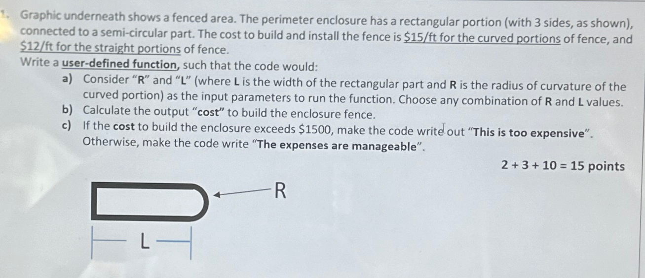 Solved Graphic underneath shows a fenced area. The perimeter | Chegg.com