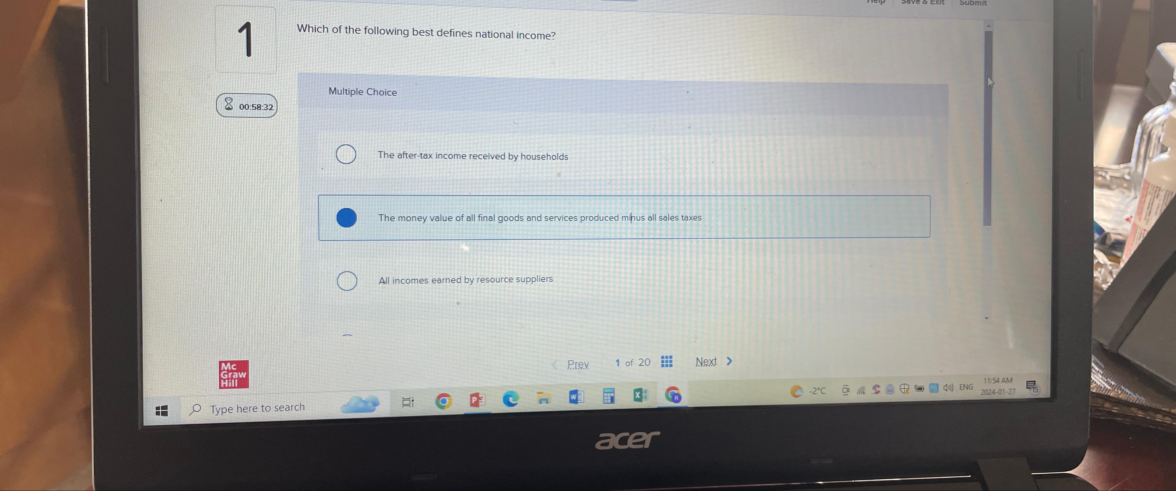 Solved 1Which of the following best defines national | Chegg.com