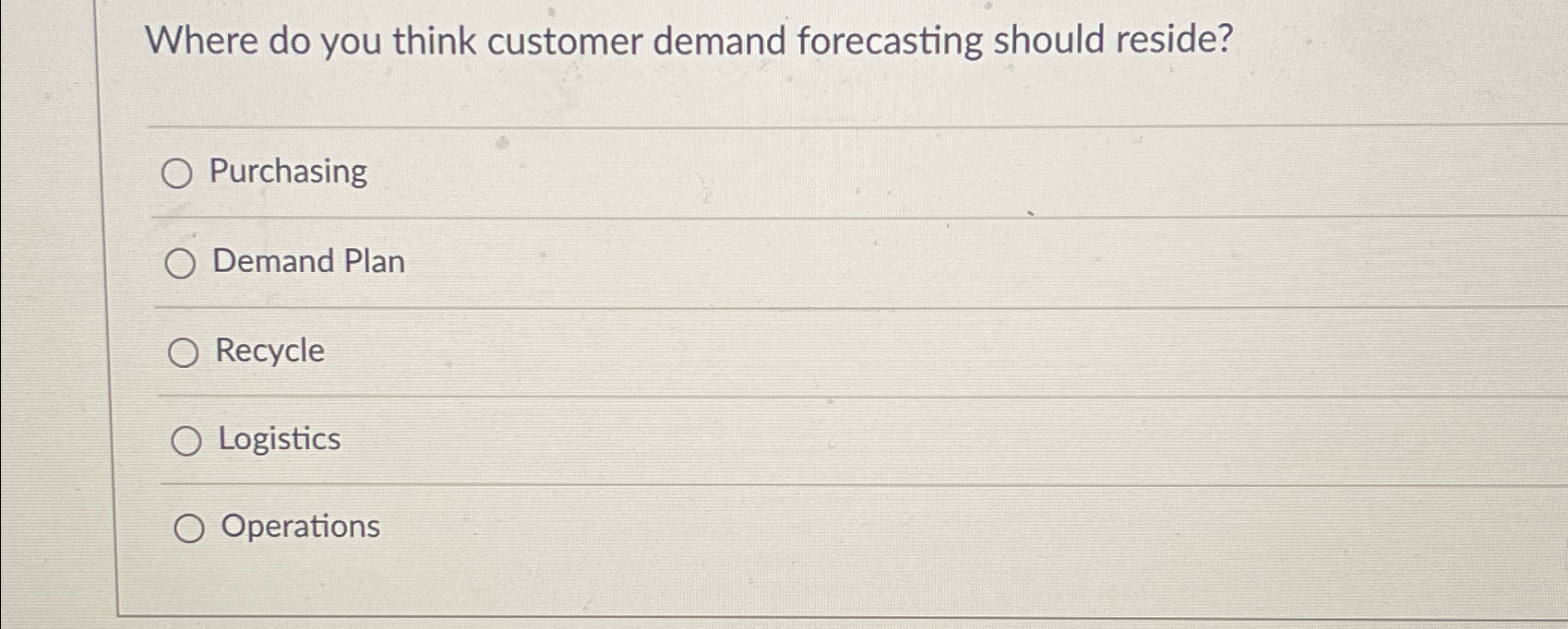 Solved Where do you think customer demand forecasting should | Chegg.com