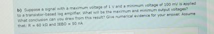 Solved b) ﻿Suppose a signal with a moximum voltage of 1V | Chegg.com