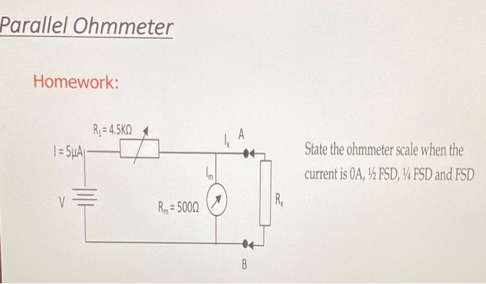 Solved Parallel Ohmmeter Homework: R = 4.50 1=SHAL A W State | Chegg.com