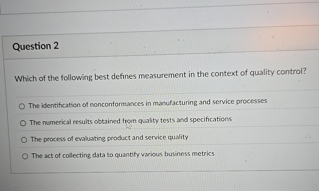 Solved Question 2Which of the following best defines | Chegg.com