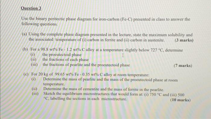Solved Use the binary peritectic phase diagram for | Chegg.com