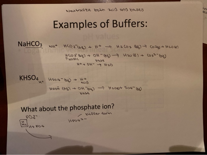 Solved Neutralize both acid and bases Examples of Buffers: | Chegg.com