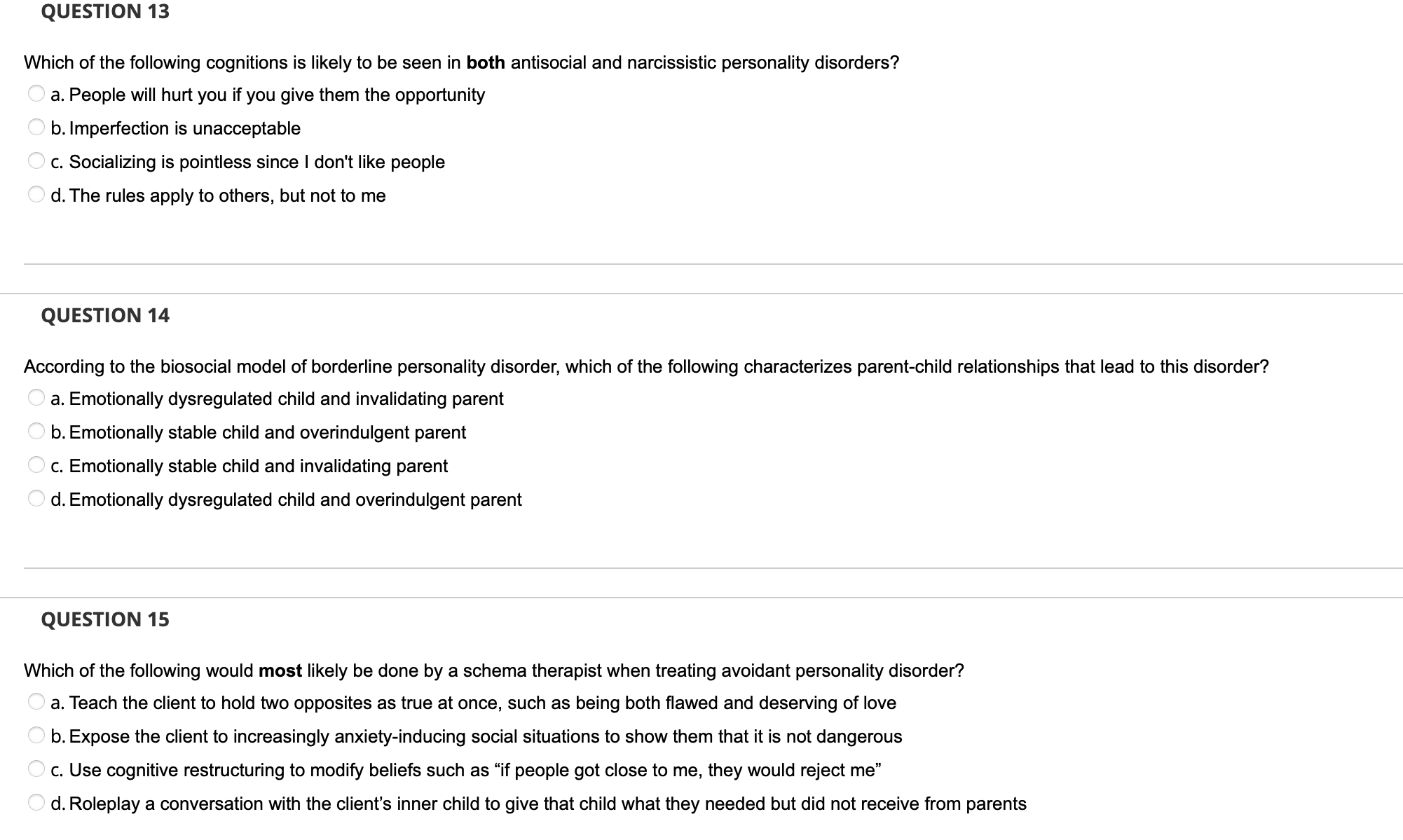 Solved QUESTION 13Which of the following cognitions is | Chegg.com