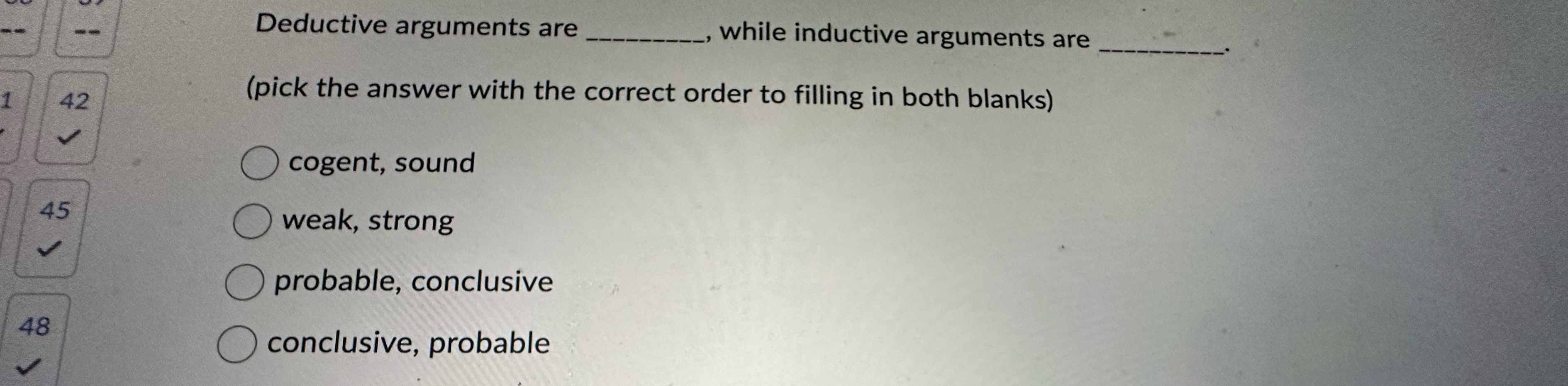 Solved Deductive Arguments Are ﻿while Inductive Arguments