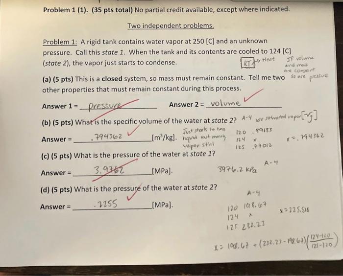 Solved Problem 1 (1). (35 pts total) No partial credit | Chegg.com